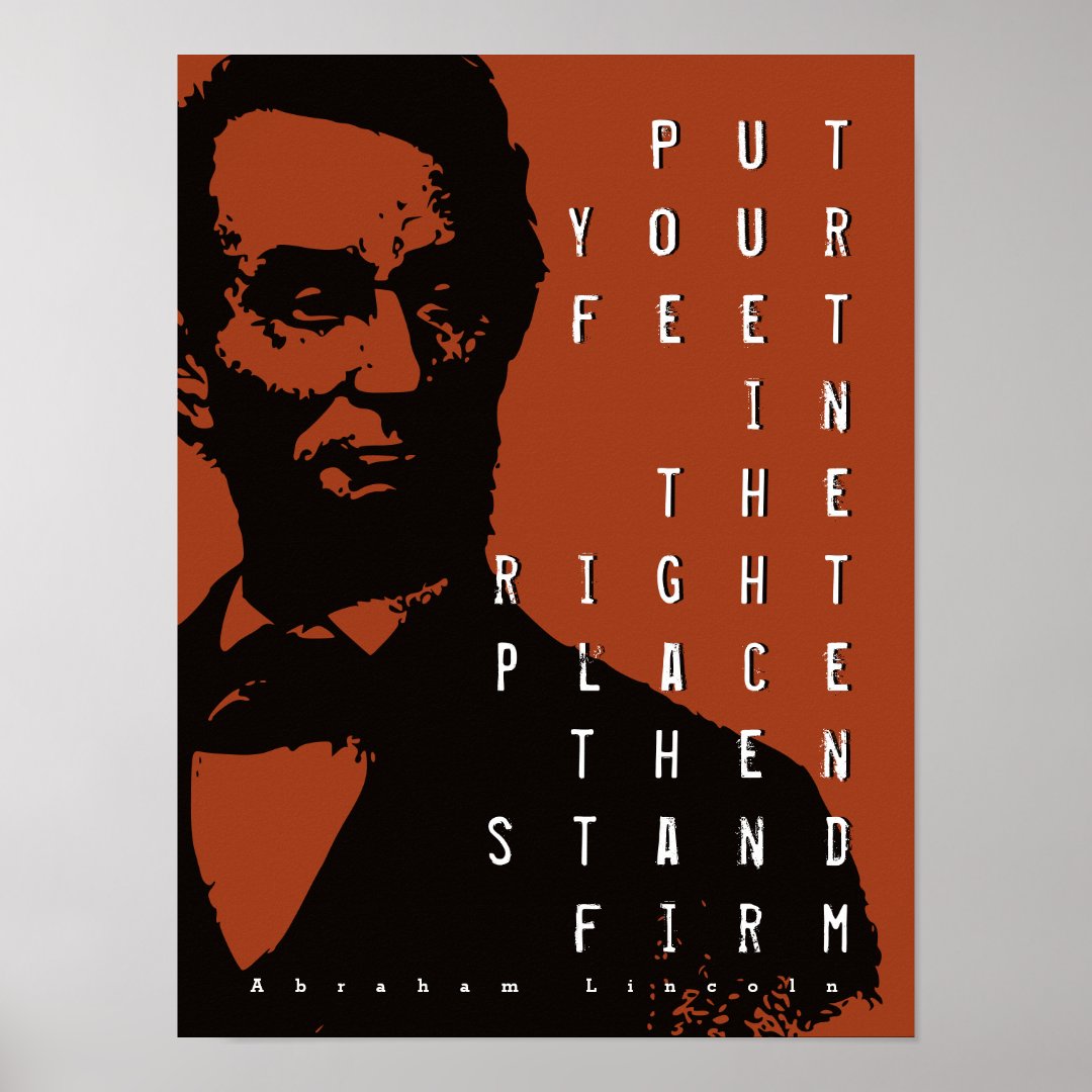 Stand Firm Motivational Quote Abraham Lincoln Poster | Zazzle