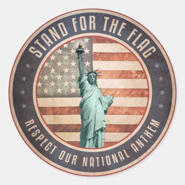 Stand For The Flag Classic Round Sticker | Zazzle