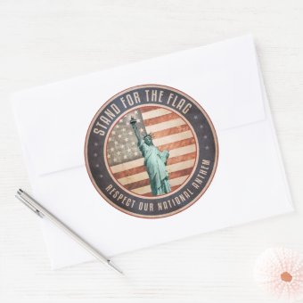 Stand For The Flag Classic Round Sticker | Zazzle