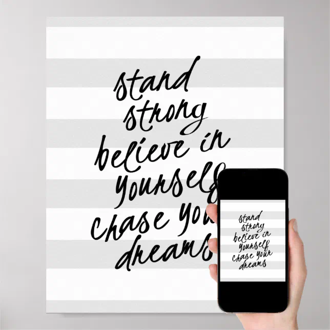 Stand Strong, Be Yourself Motivational Quote Print | Zazzle
