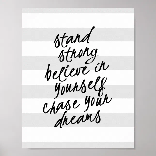 Stand Strong, Be Yourself Motivational Quote Print | Zazzle