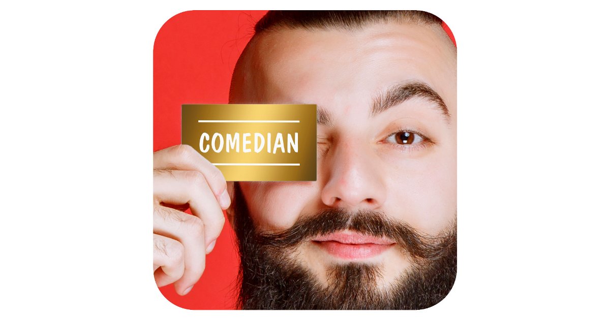Stand Up Comedian QR Golden Business Card | Zazzle