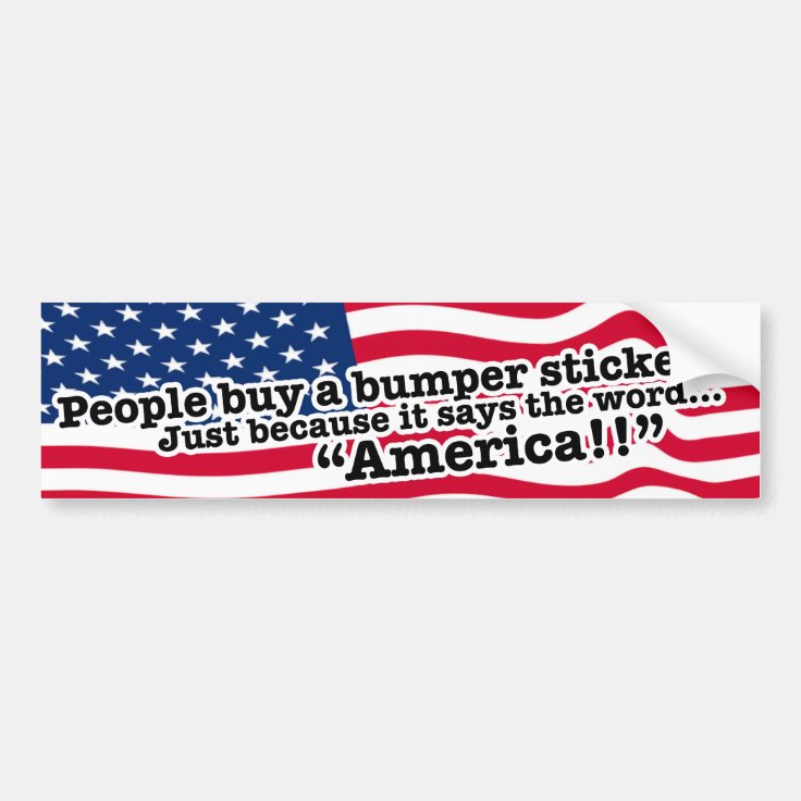 Stand Up For America!! Be an American!! Bumper Sticker | Zazzle