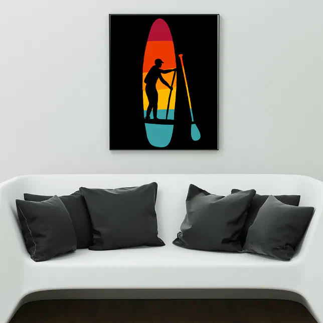 Stand Up Paddle Board SUP Paddle Boarding Graphic Poster | Zazzle