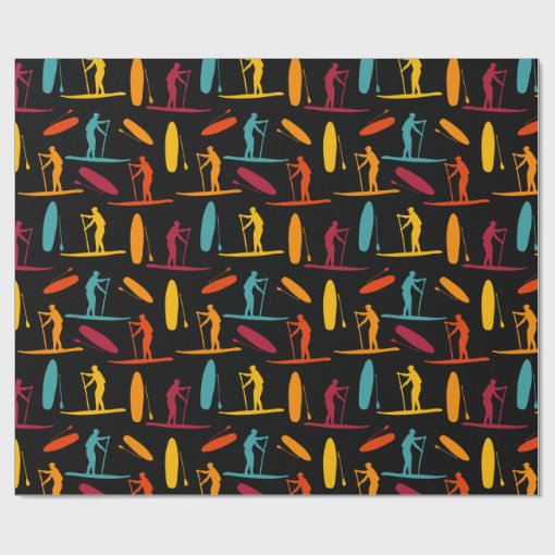 Stand Up Paddle Board SUP Paddle Boarding Pattern Wrapping Paper | Zazzle