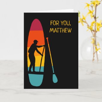 Stand Up Paddle Board SUP Personalized Card | Zazzle