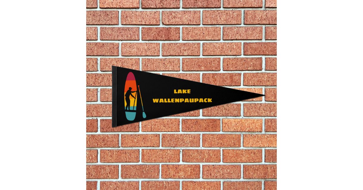 Stand Up Paddle Board SUP Sunset Personalized Pennant Flag | Zazzle