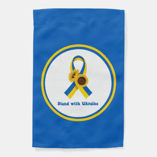 Stand With Ukraine Support Ribbon Garden Flag | Zazzle
