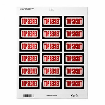 Standard Business Top Secret Medium Label | Zazzle