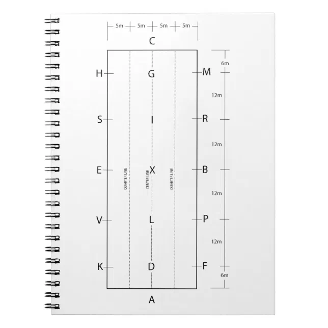 Standard Dressage Arena Template Horse Competition Notebook | Zazzle