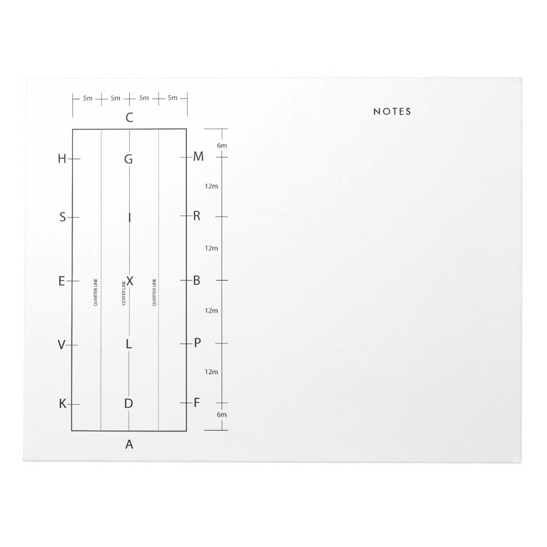 Standard Dressage Arena Template Horse Competition Notepad | Zazzle