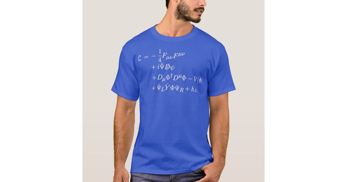 Standard Model Lagrangian Of Particle Physics T-Shirt | Zazzle