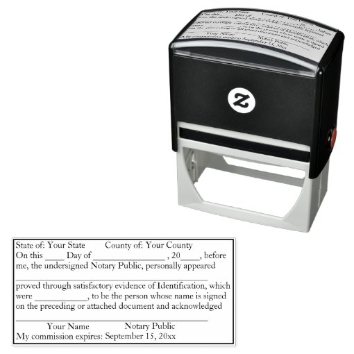 Standard Notary Public Acknowledgement Custom Self-inking Stamp | Zazzle