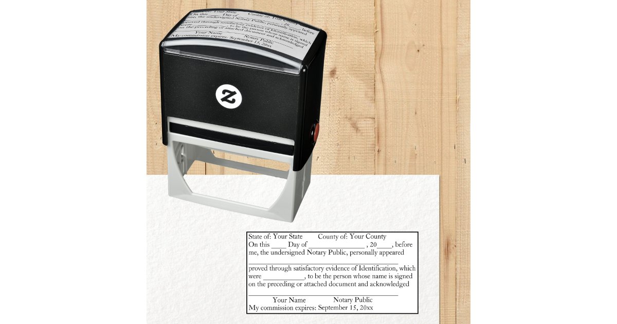 Standard Notary Public Acknowledgement Custom Self-inking Stamp | Zazzle
