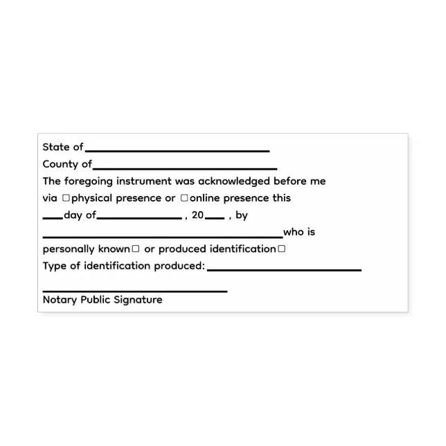 Standard Notary Public Acknowledgement Self-inking Stamp | Zazzle