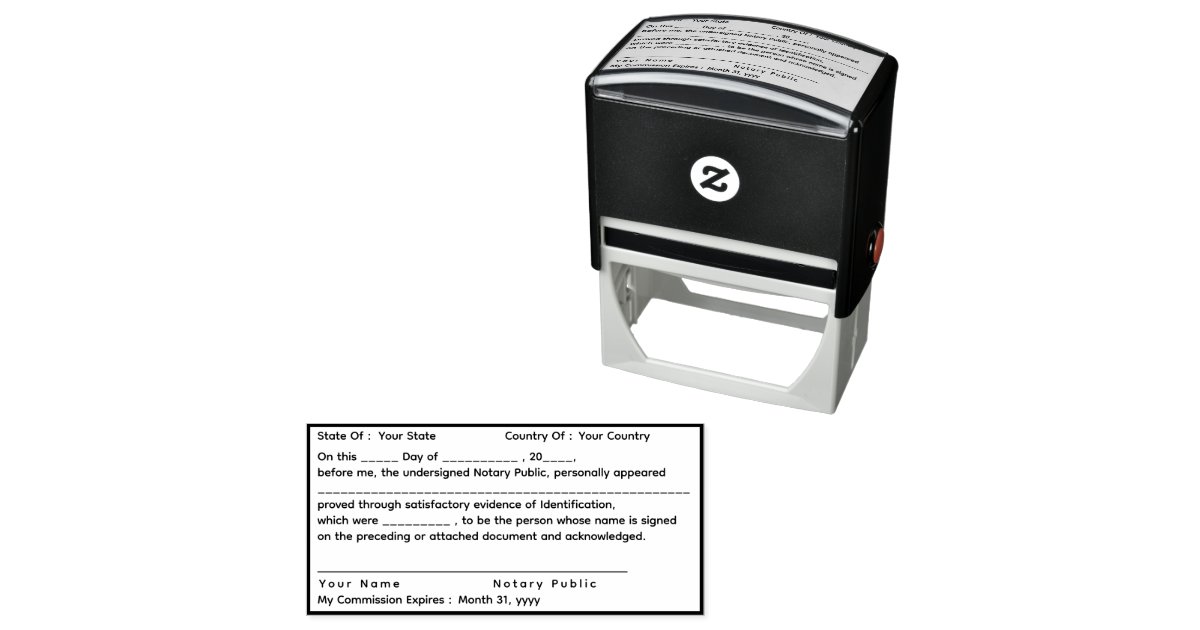 Standard Notary Public Acknowledgement Stamp | Zazzle