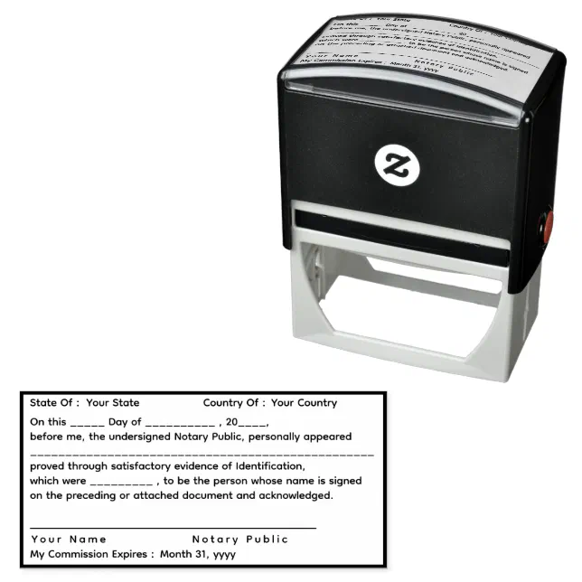 Standard Notary Public Acknowledgement Stamp | Zazzle