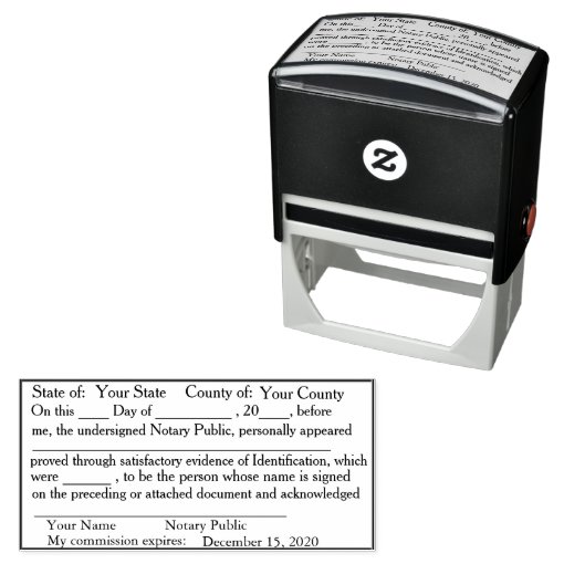 Standard Notary Public Acknowledgement Stamp | Zazzle