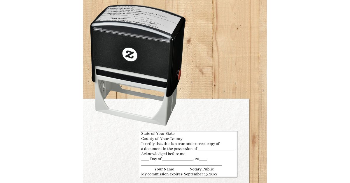 Standard Notary Public Copy Certification Stamp | Zazzle