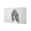 Standard Poodle Black Parti Painting - Dog Art License Plate | Zazzle