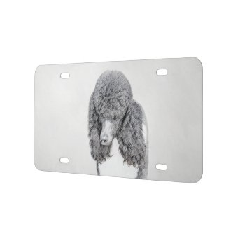 Standard Poodle Black Parti Painting - Dog Art License Plate | Zazzle