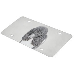 Standard Poodle Black Parti Painting - Dog Art License Plate | Zazzle