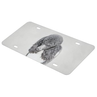 Standard Poodle Black Parti Painting - Dog Art License Plate | Zazzle