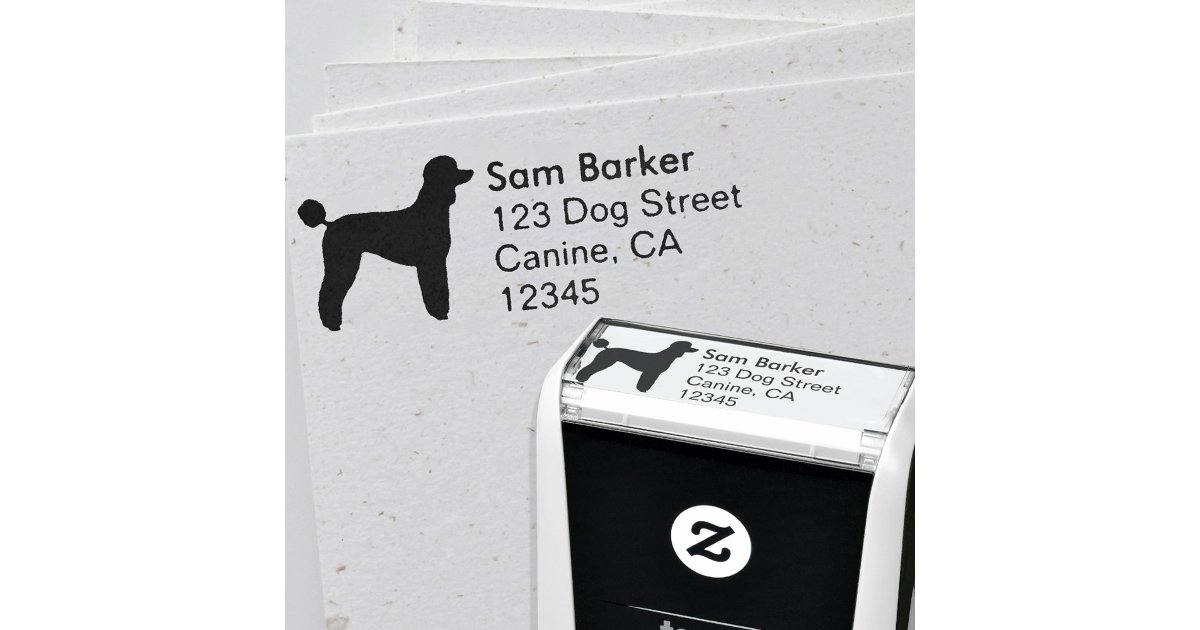 Standard Poodle Silhouette Return Address Self-inking Stamp | Zazzle