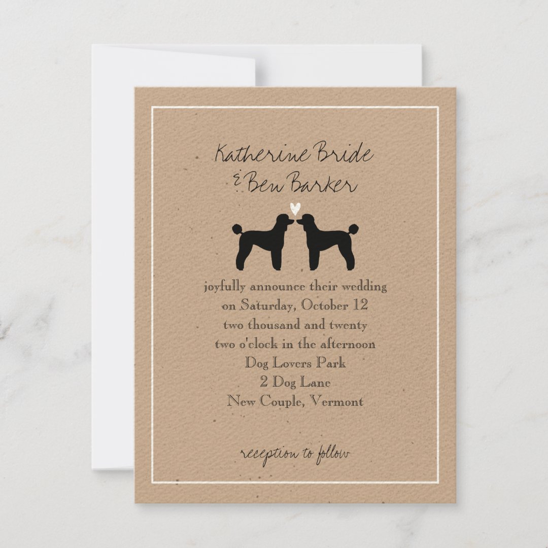 Standard Poodles Wedding Invitation | Zazzle