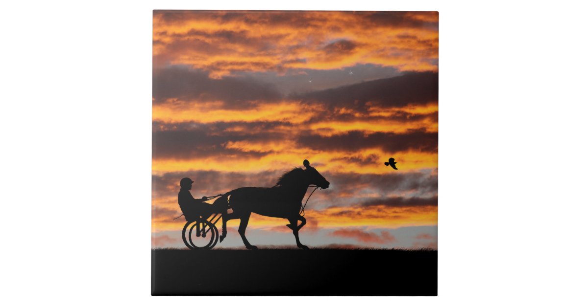 Standardbred Trotting Racehorse Ceramic Tile | Zazzle