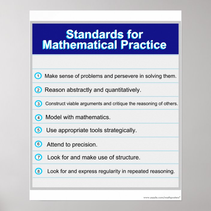 Standards for Mathematical Practice Poster | Zazzle.com