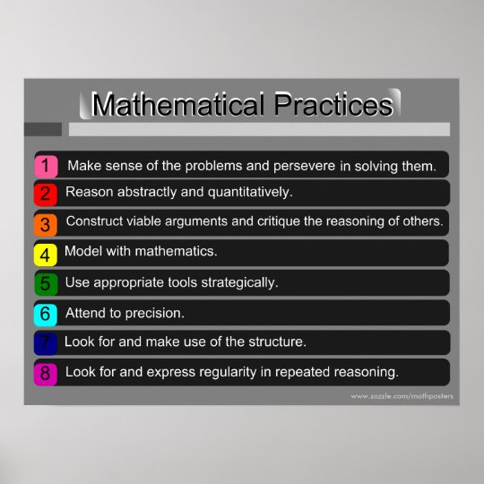 Standards for Mathematical Practices Poster | Zazzle.com