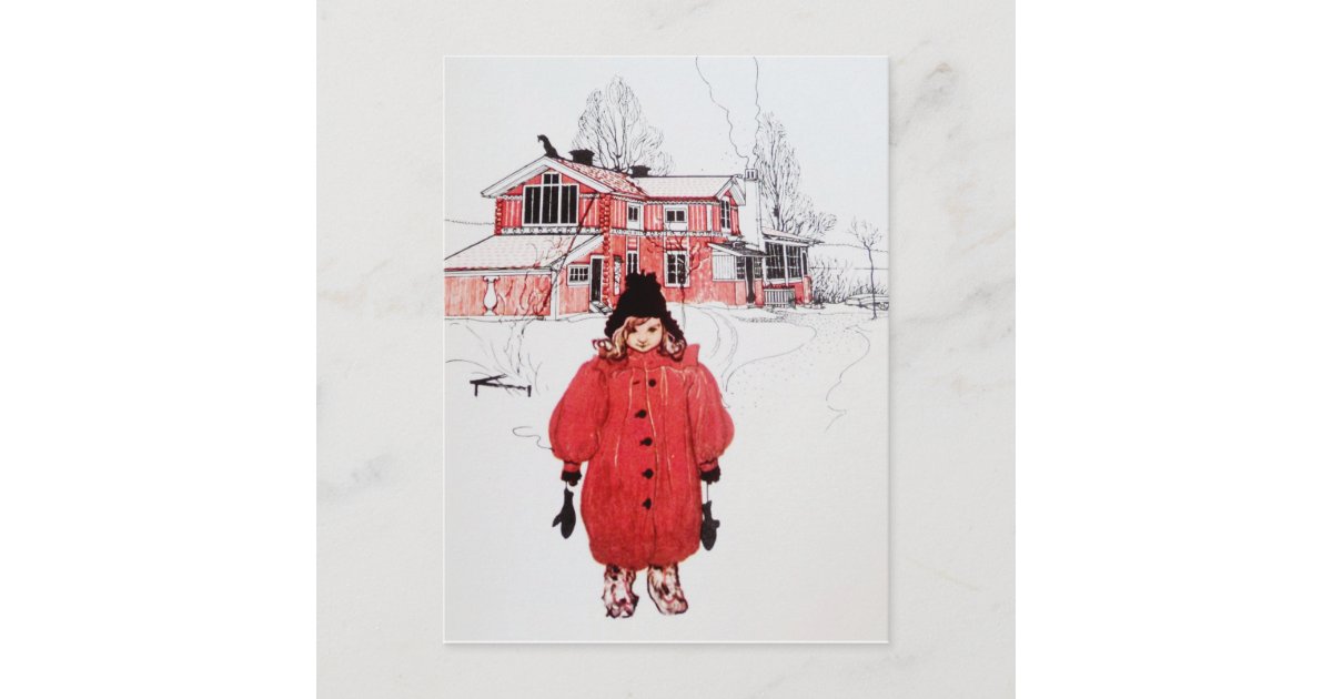 Standing in Winter Snow Postcard | Zazzle