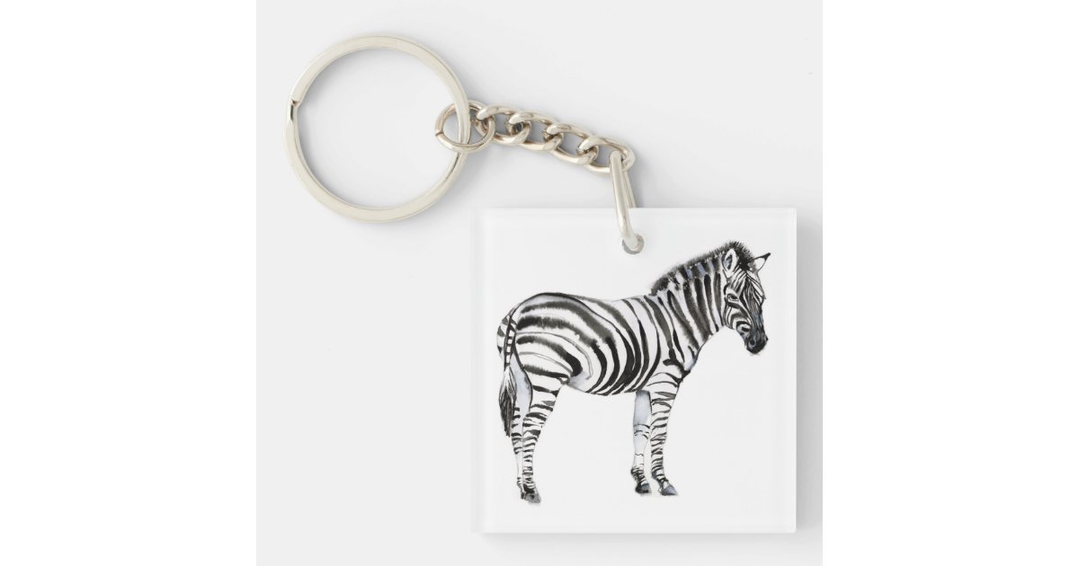 Standing Zebra Keychain | Zazzle