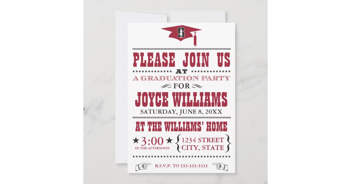 Stanford Graduation Party Invitation | Zazzle