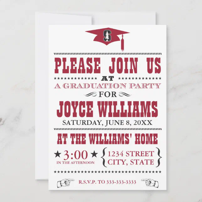 Stanford Graduation Party Invitation | Zazzle