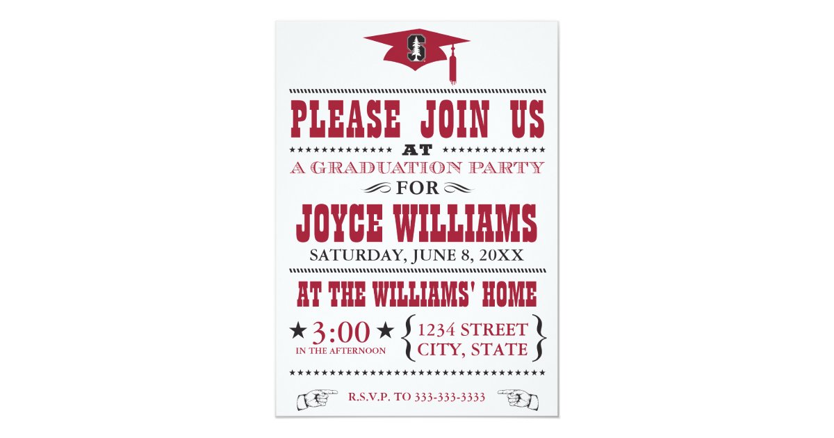 Stanford Graduation Party Invitation | Zazzle.com