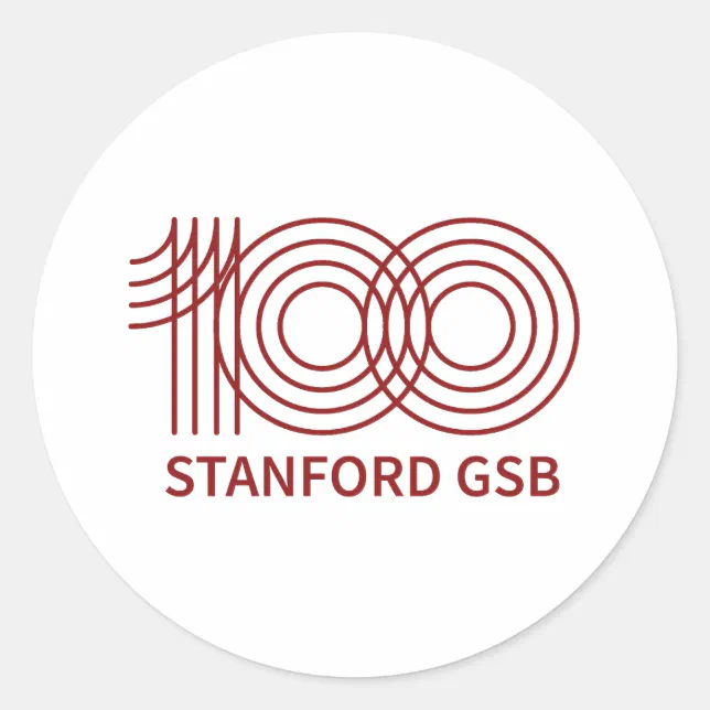 Stanford GSB 100th Anniversary Logo Classic Round Sticker | Zazzle