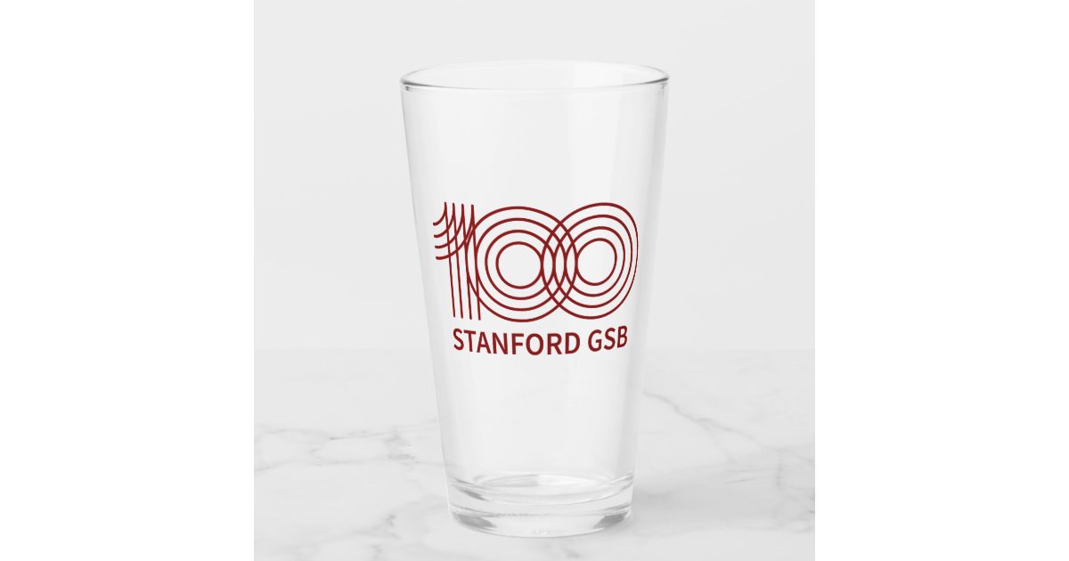 Stanford GSB 100th Anniversary Logo Glass | Zazzle