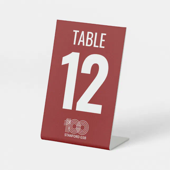 Stanford GSB 100th Anniversary Logo Pedestal Sign | Zazzle