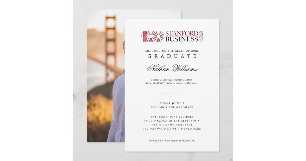 Stanford GSB Custom Graduation Photo Announcement | Zazzle