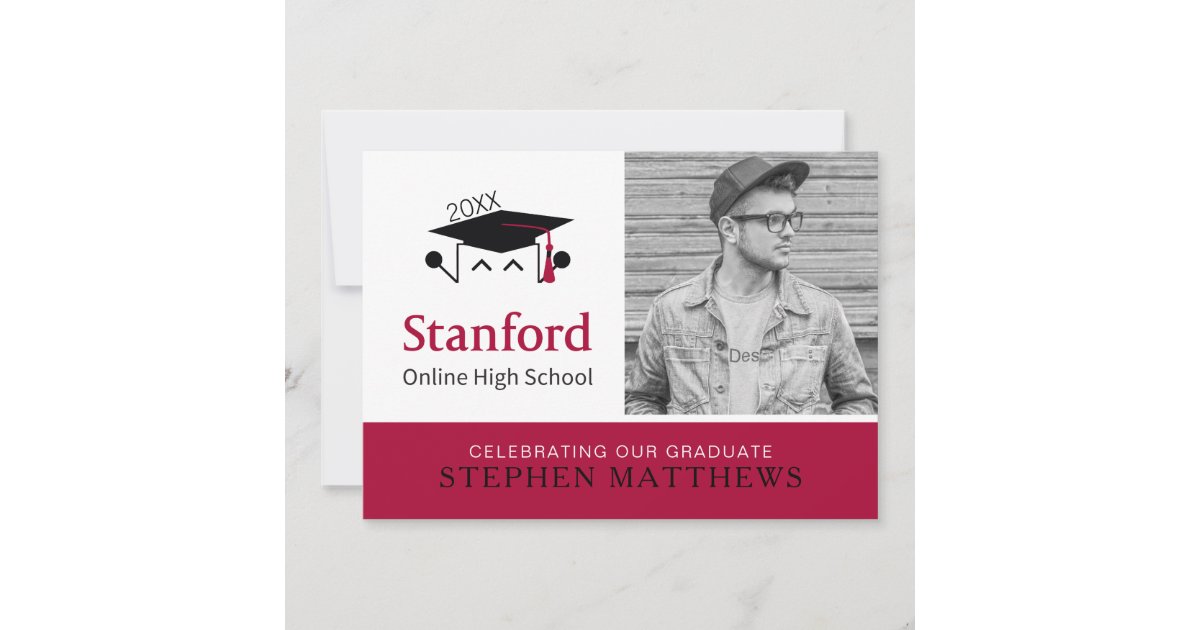 Stanford Online Highschool Graduation Announcement | Zazzle