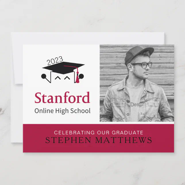 Stanford Online Highschool Graduation Announcement | Zazzle