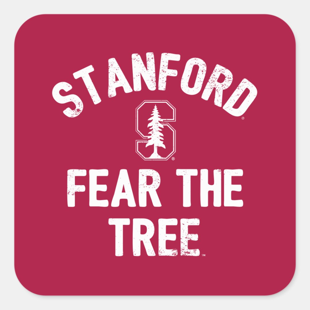Stanford University | Fear The Stanford Tree Square Sticker | Zazzle