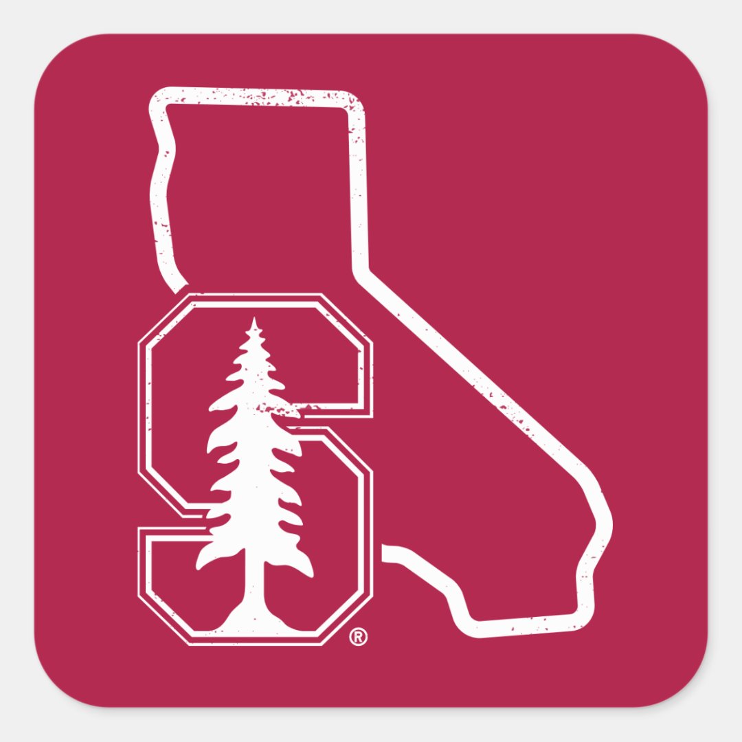 Stanford University | Standford Tree State Logo Square Sticker | Zazzle