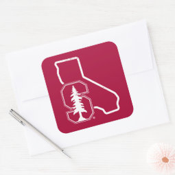 Stanford University | Standford Tree State Logo Square Sticker | Zazzle