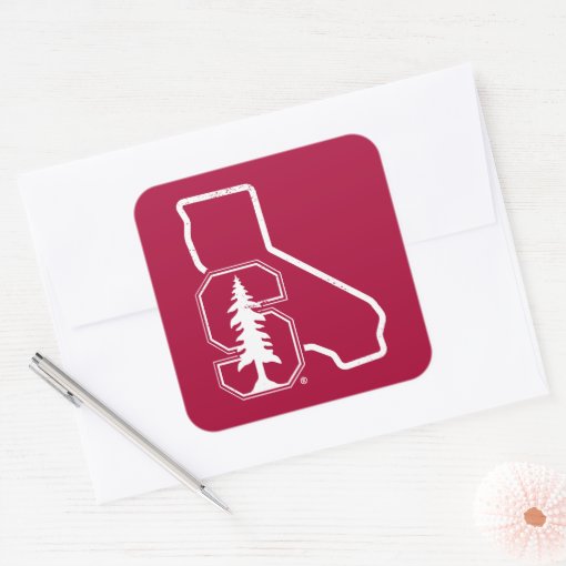 Stanford University | Standford Tree State Logo Square Sticker | Zazzle