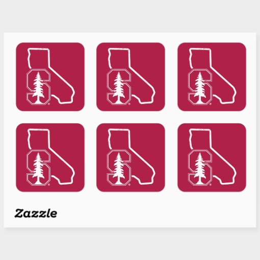 Stanford University | Standford Tree State Logo Square Sticker | Zazzle