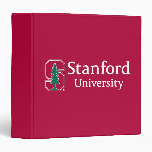 Stanford University with Cardinal Block "S" & Tree 3 Ring Binder | Zazzle
