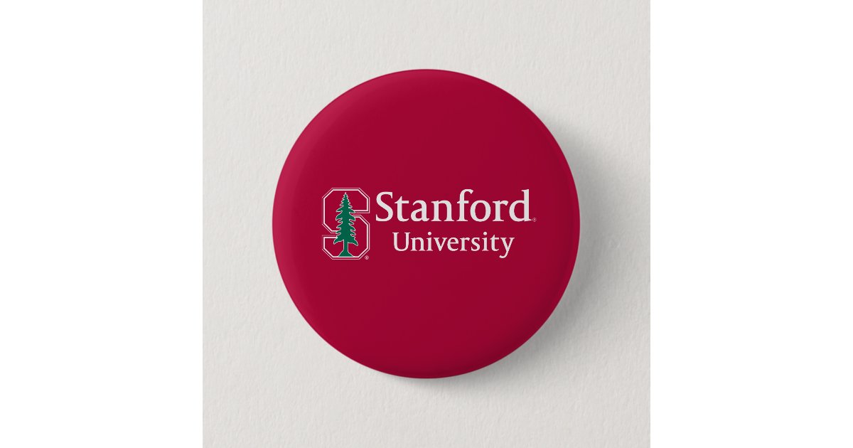 Stanford University with Cardinal Block "S" & Tree Button | Zazzle